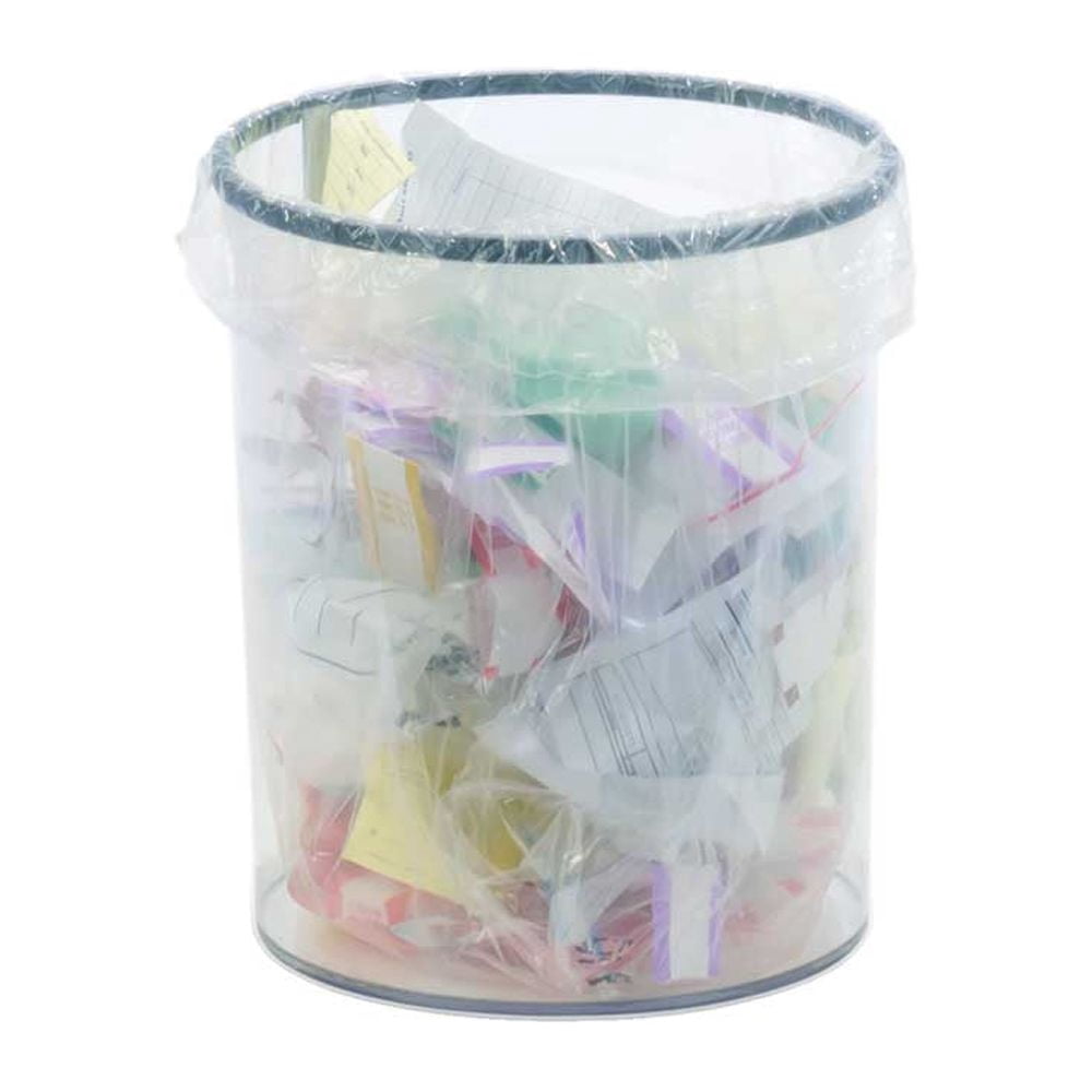 4 Gallon Small Clear Trash Can - Office Waste Basket Sized Bin ...