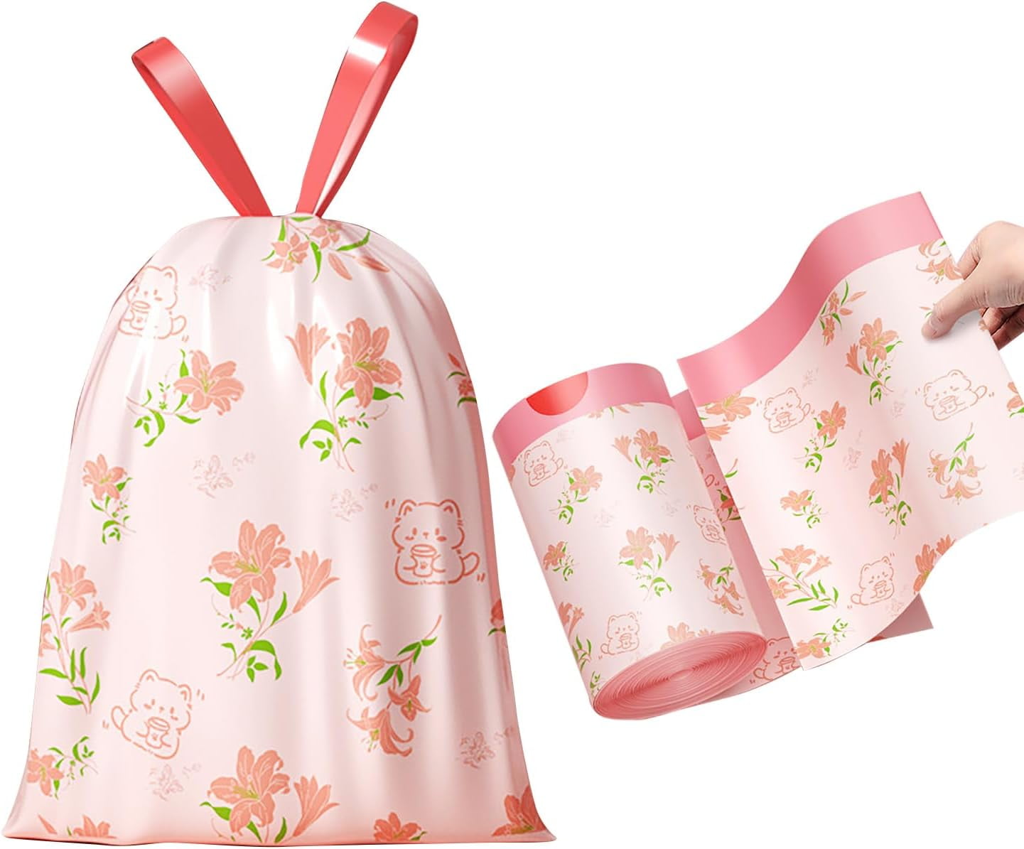 4 Gallon Small Trash Bags 78pcs Tearing-Free Drawstring for Bathroom ...