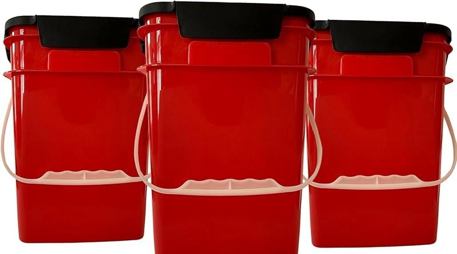 4 Gallon Square Food grade Bucket pail with plastic handles and Lid ...