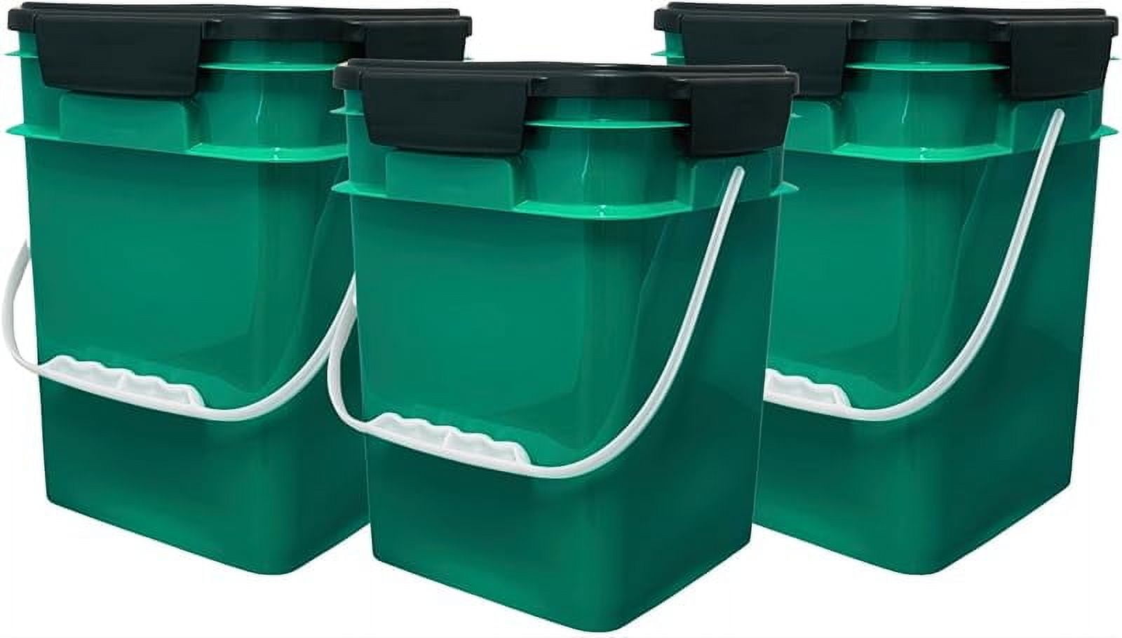 4 Gallon Square Food grade Bucket pail with plastic handles and Lid ...
