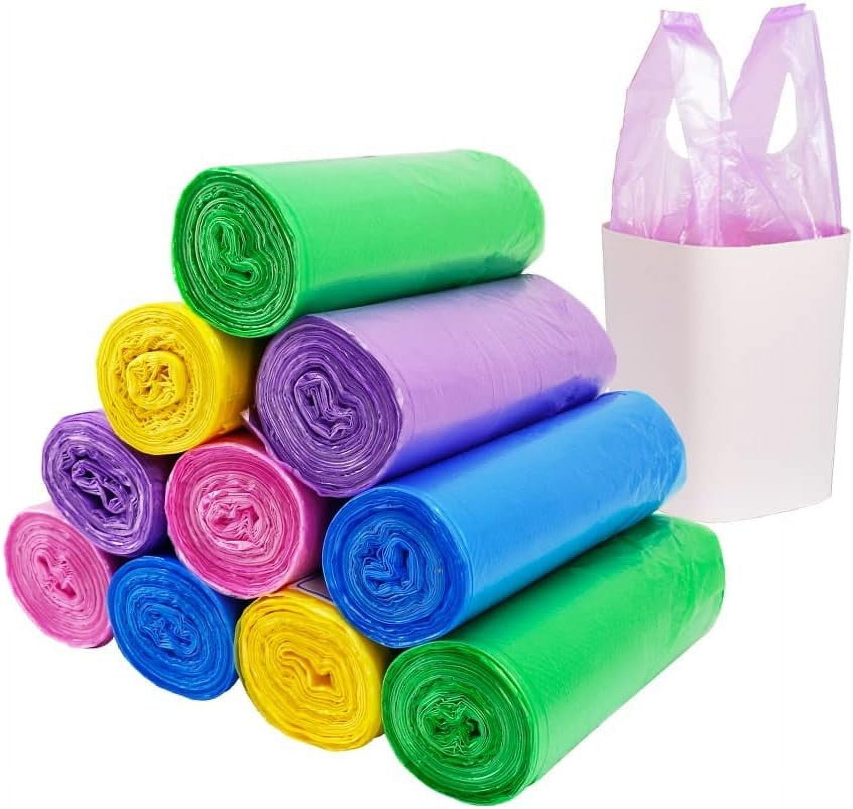 4 Gallon Trash Bag,Thicken Value Small Colorful Trash Bags with Handle ...