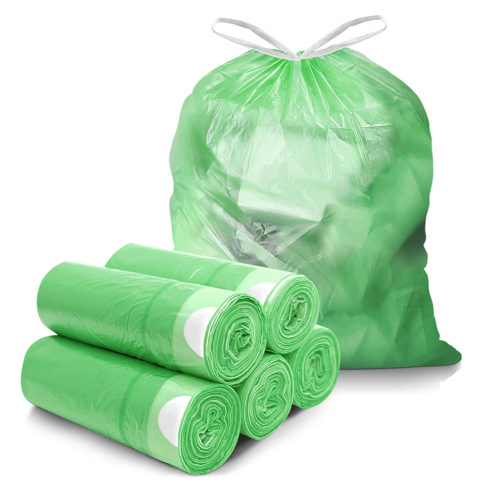4 Gallon Trash Bags Drawstring 100 Count, JUKFITA Strong Small Garbage ...