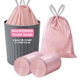 4 Gallon Drawstring Trash Bags, Pink Small Garbage Bags, 100 Count ...