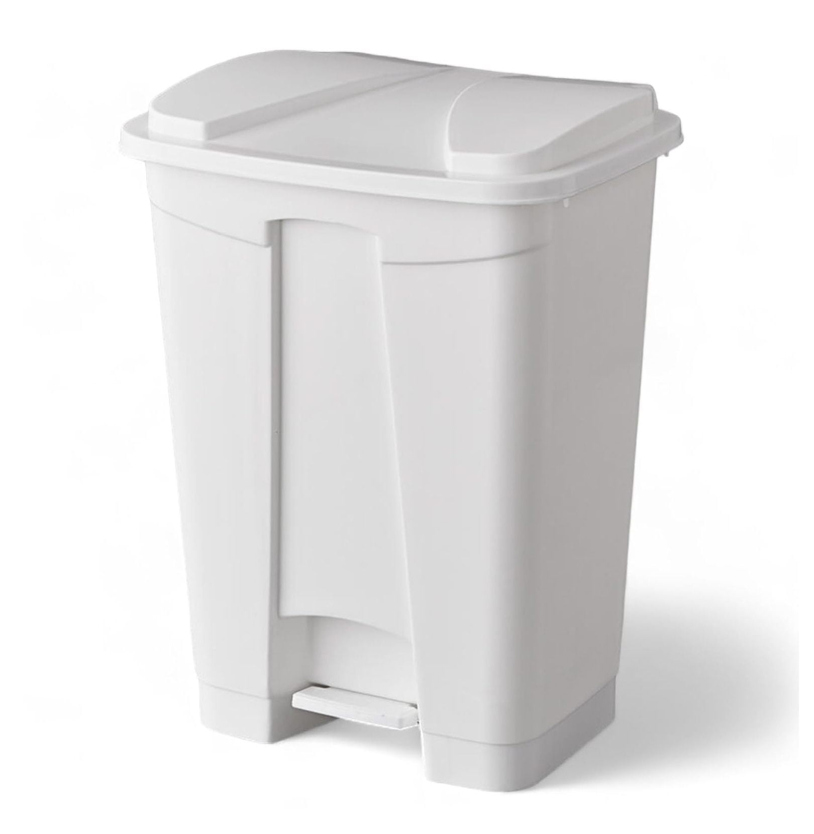 4 Gallon White Step On Trash Can - Hands- Waste Bin with Odor Control ...