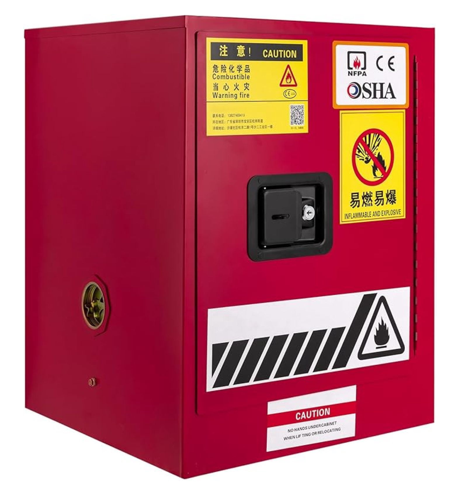 4 Gallons / 1.51L Liquid Safety Cabinet, Flammable Red Hazardous ...