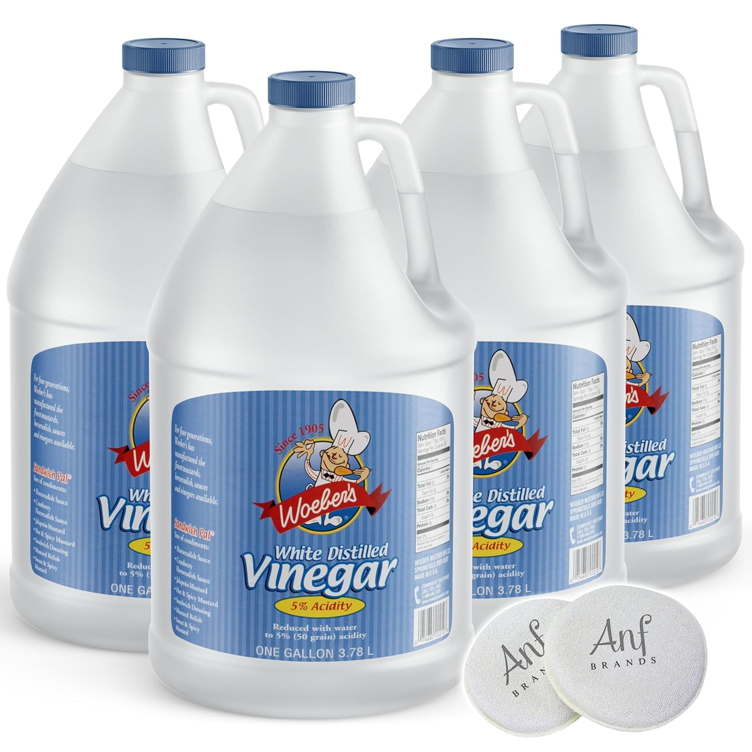 (4 Gallons) - Woeber's Natural Distilled White Vinegar, 5% Acidity ...