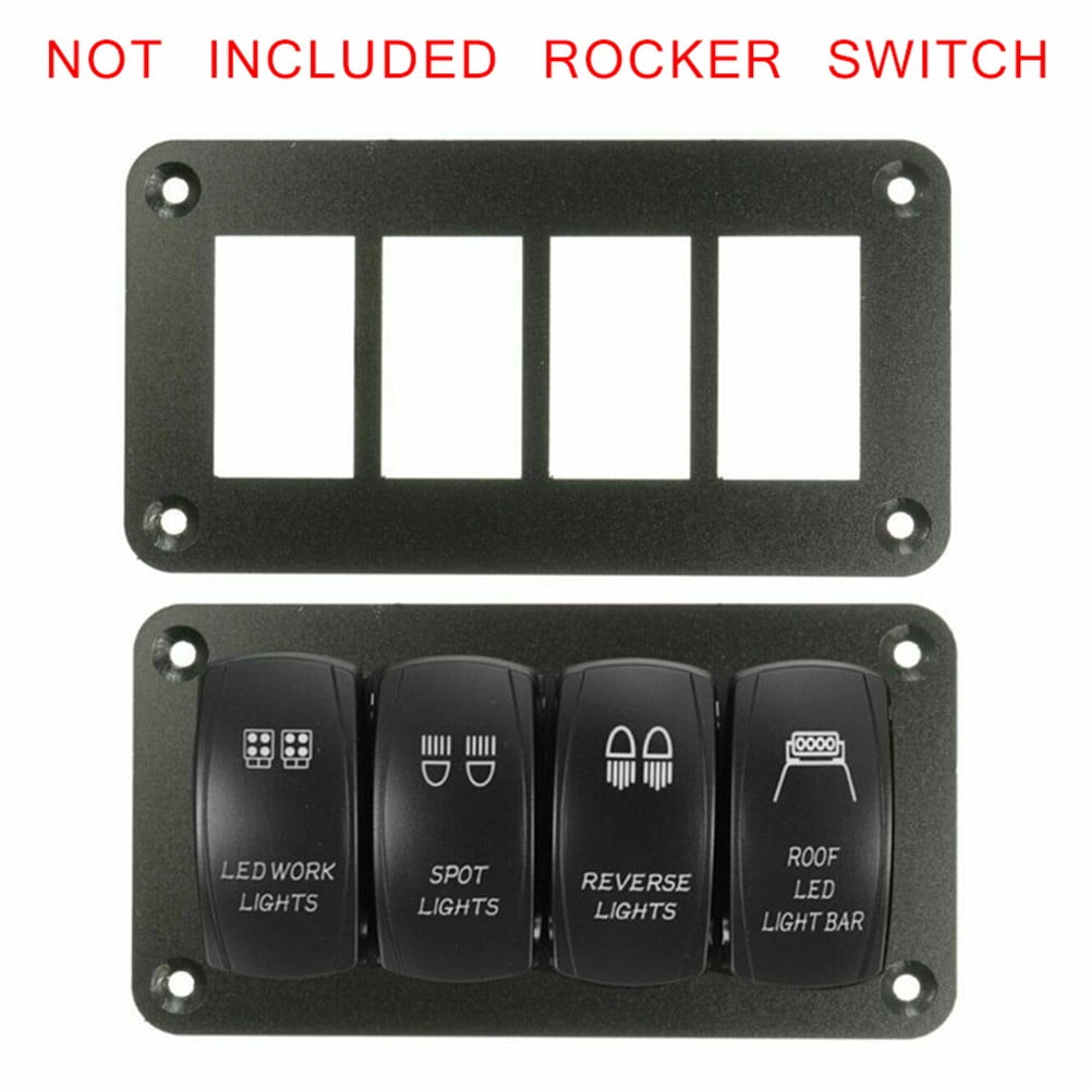 4-Gang Boat Marine Switch Panel Metal Holder Dash Board Led Rocker ...