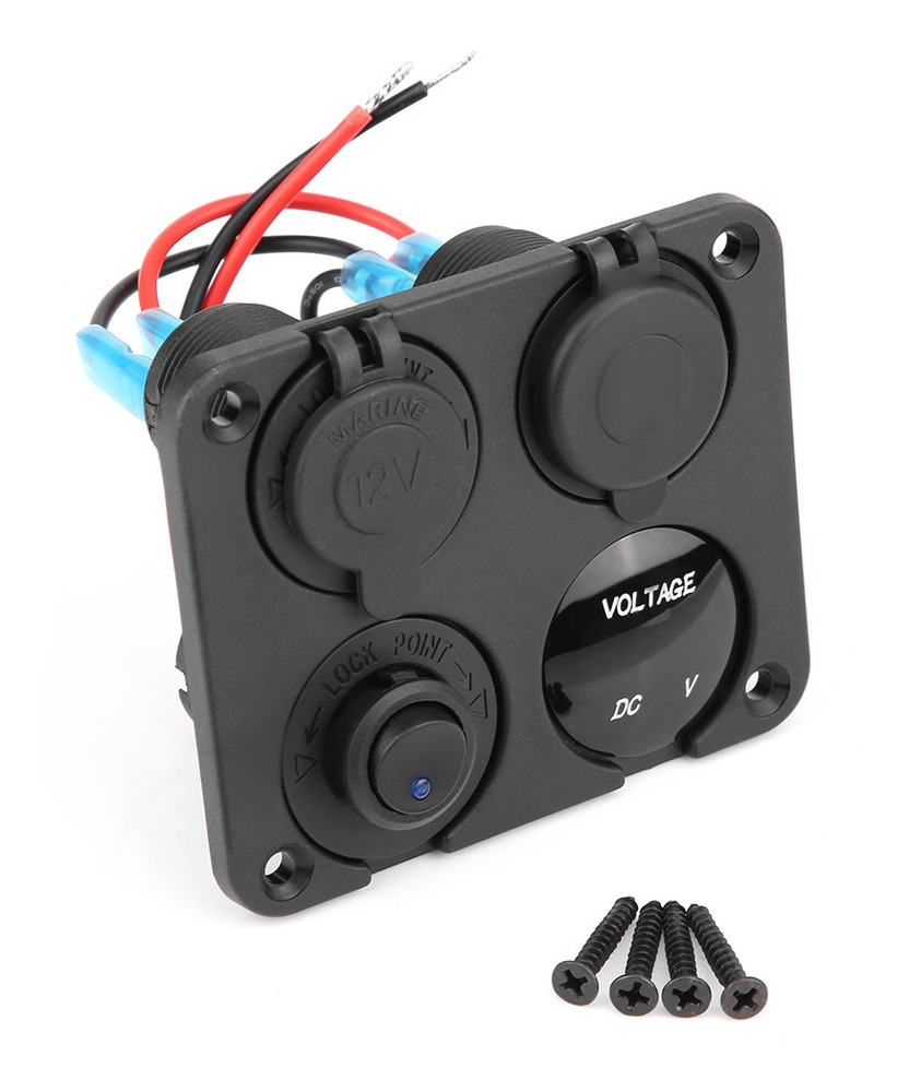 4 Gang On/Off Switch Panel Dual Usb Charger - Walmart.com