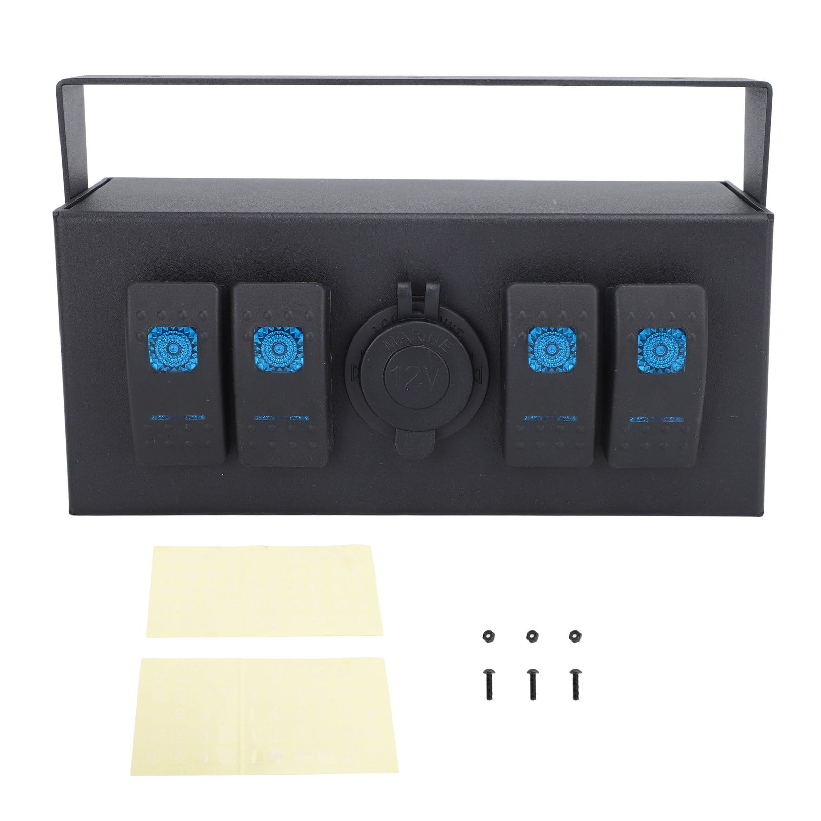 4 Gang Rocker Switch Box DC 12?24V ON Off Toggle Panel Box with ...