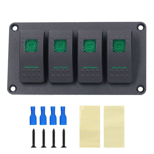 4 Gang Rocker Switch Panel LED Backlight 5?Pin Overheat Protection for ...