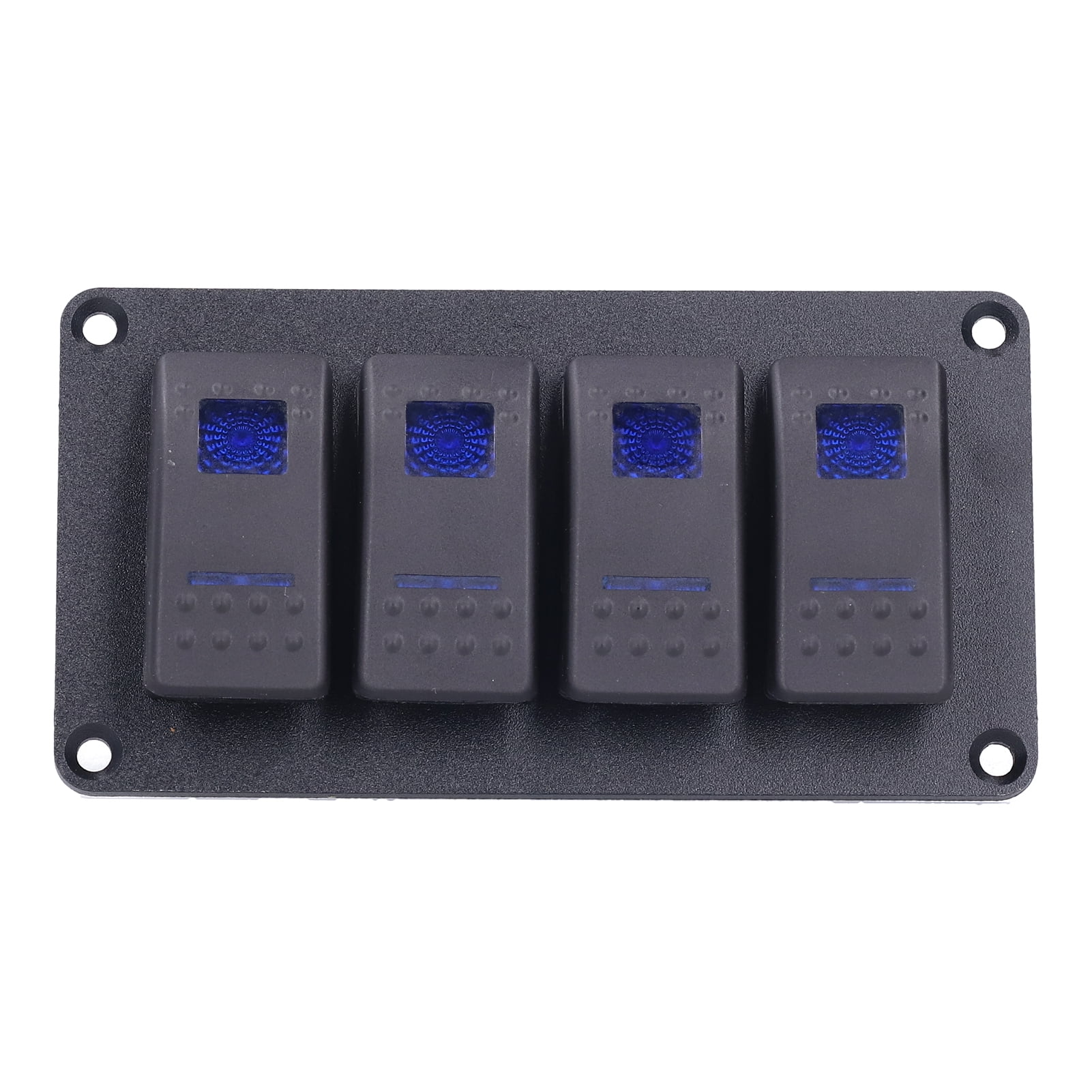 4 Gang Rocker Switch Panel LED Backlight 5‑Pin Overheat Protection for ...