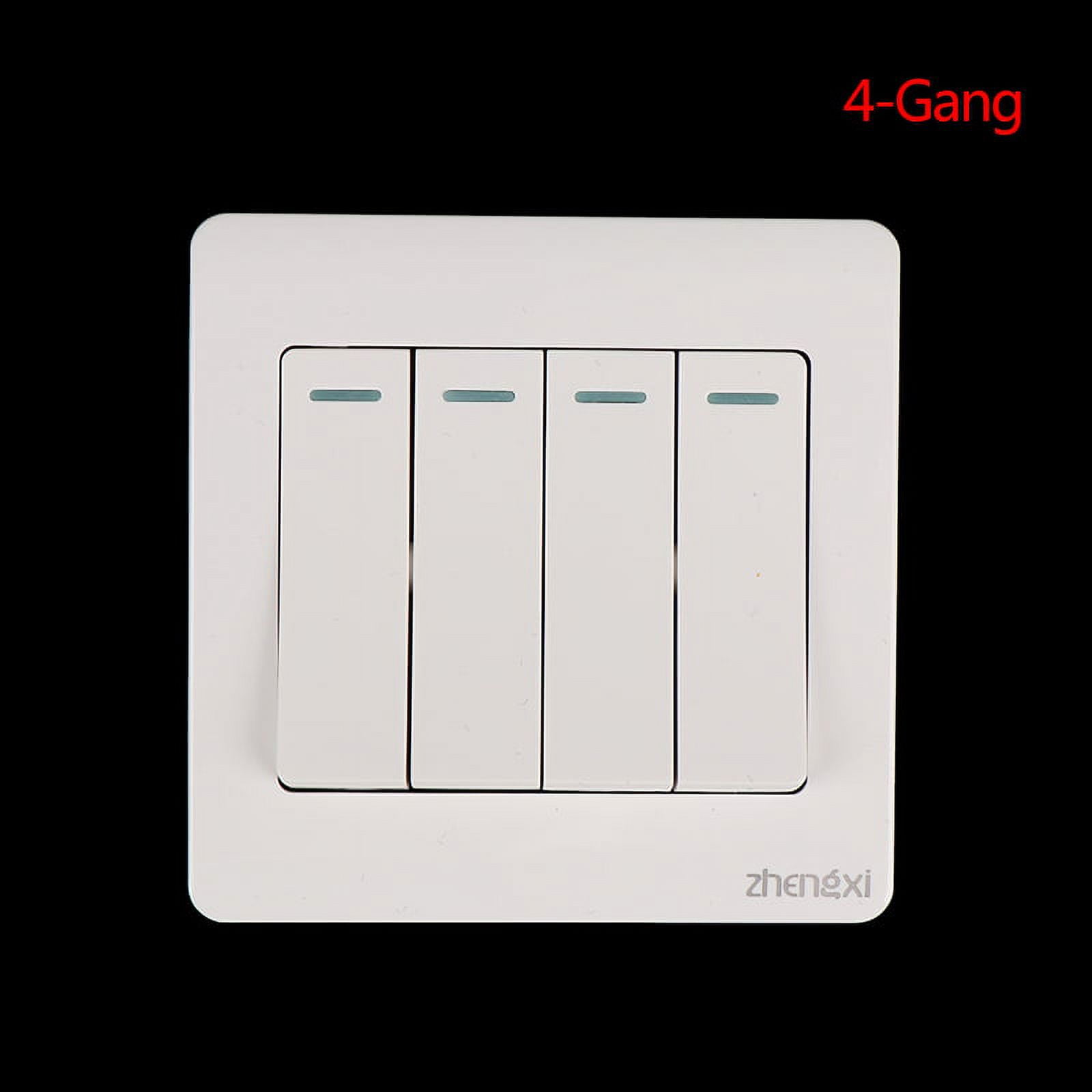 (4-Gang) Wall Switch 1/2/3/4 Gang 1Way Button Wall Light Switch On ...