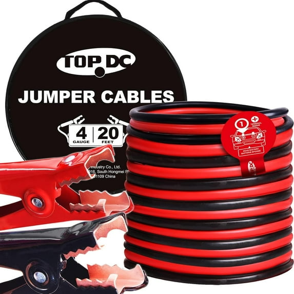 4 Gauge 20 Feet Jumper Cables for Car, SUV and Trucks Battery, Heavy ...