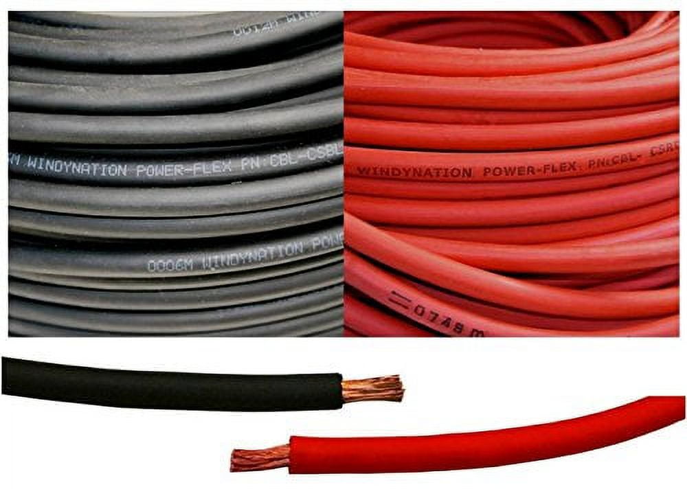 4 Gauge 4 AWG 10 Feet Red + 10 Feet Black (20 Feet Total) Welding ...