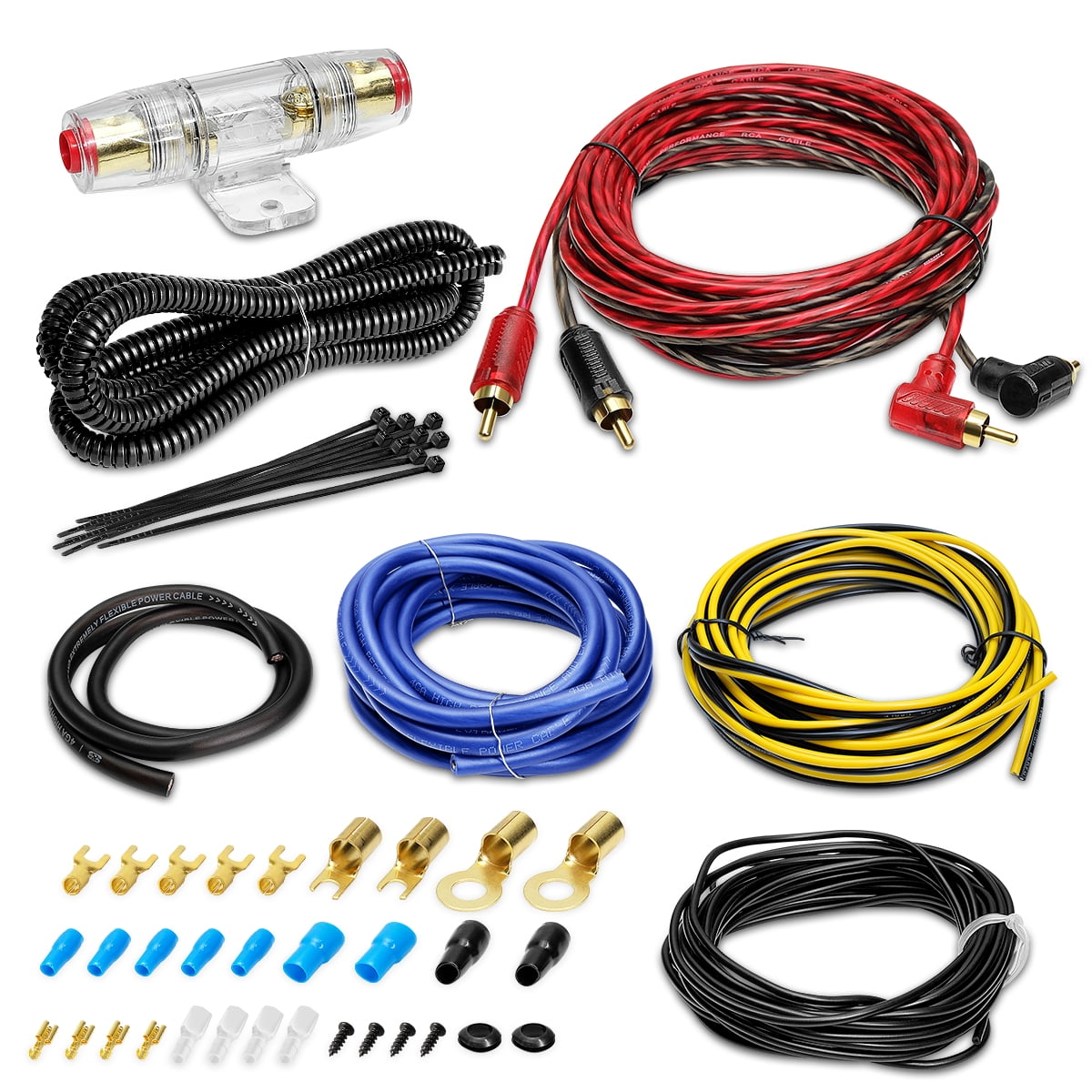 4 Gauge AMP Wiring Kit, 4 AWG Amplifier Car Audio Install Kit, Car ...