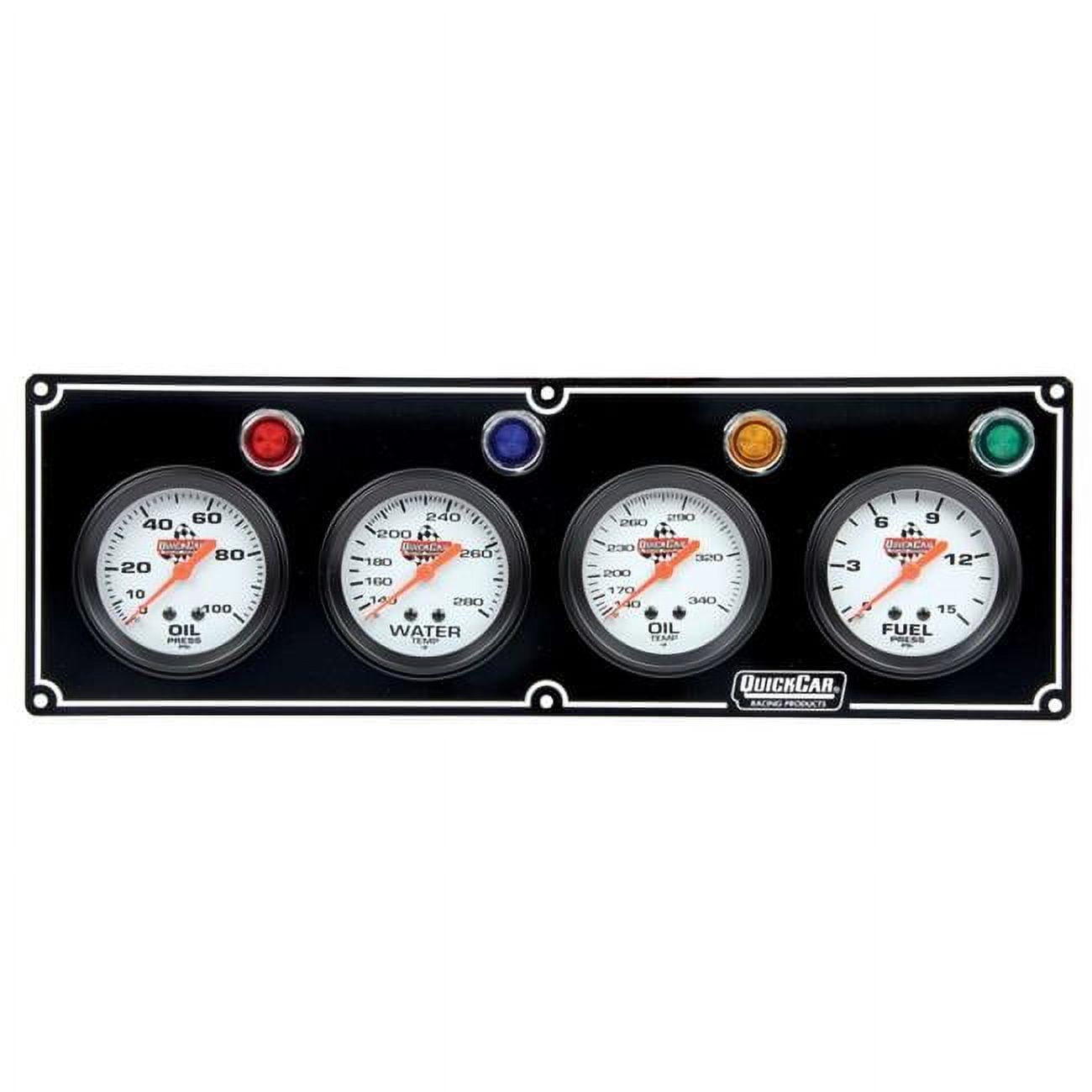 4 Gauge Panel Assembly with Warning Lights - OP-WT-OT-FP, Black ...