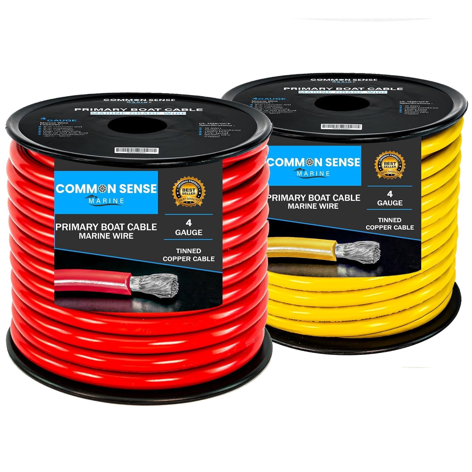 4 Gauge Primary Boat Cable - 25 ft Marine Grade Wire Tinned Oxygen-Free ...