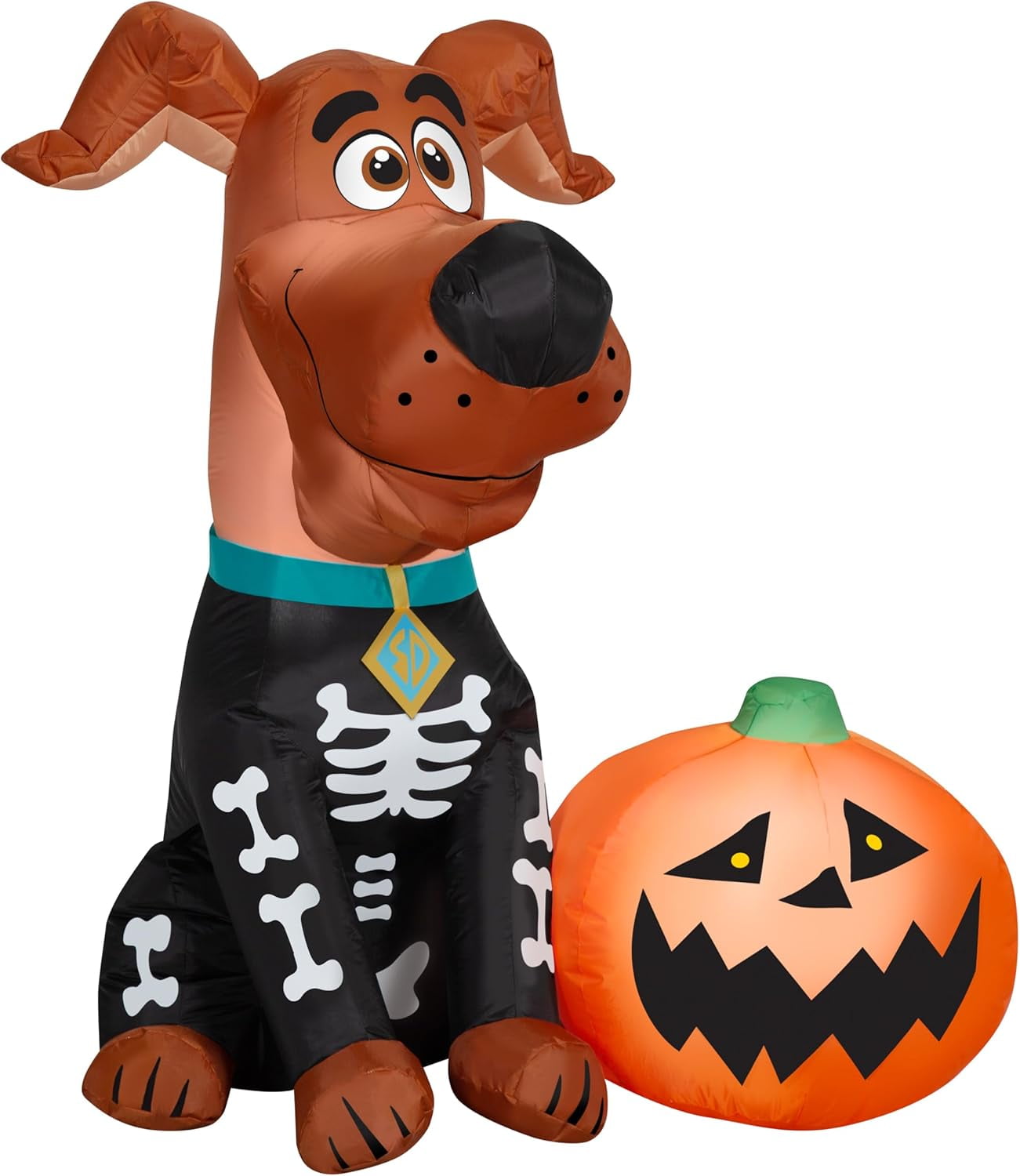 4' Gemmy Airblown Inflatable Halloween Scooby Doo in Skeleton Costume w ...