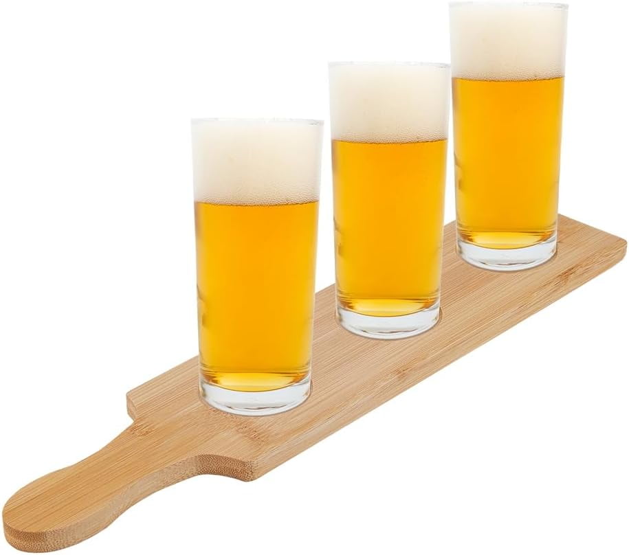 4-Glasses Beer Flight Paddle Bulk Wine Glasses Flight Boards Jar ...