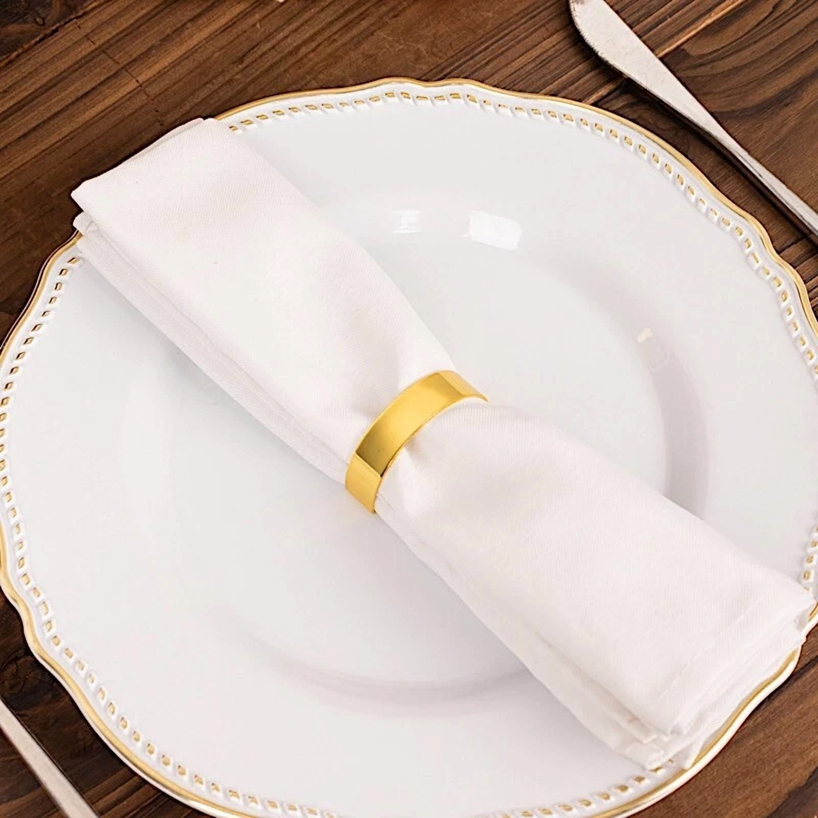 4 Gold 2" Semicircle D-Shaped Napkin Rings Party Events Tableware ...