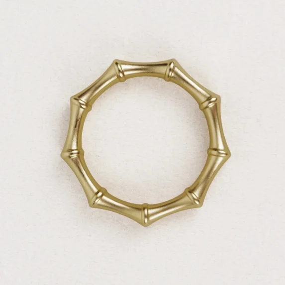 4 Gold Round Bamboo Knuckle Design Metal Napkin Rings Party Events ...