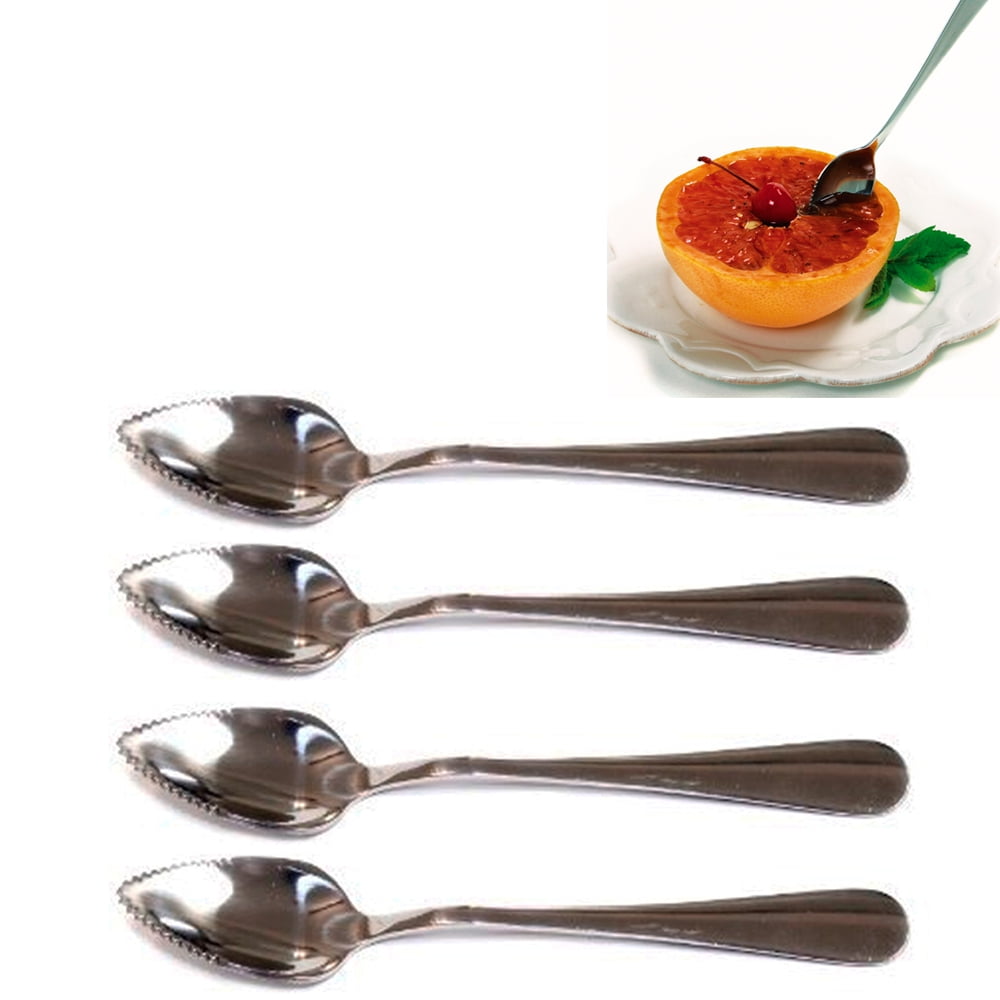 "All Top Bargains 4pc Stainless Steel Grapefruit Spoons, Serrated Edge ...