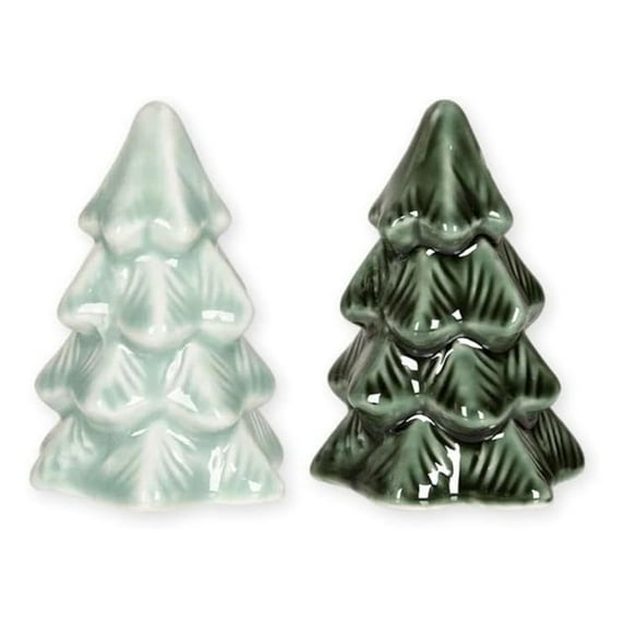 4" Green Christmas Pine Tree Salt and Pepper Shakers - Set of 2 Mini ...