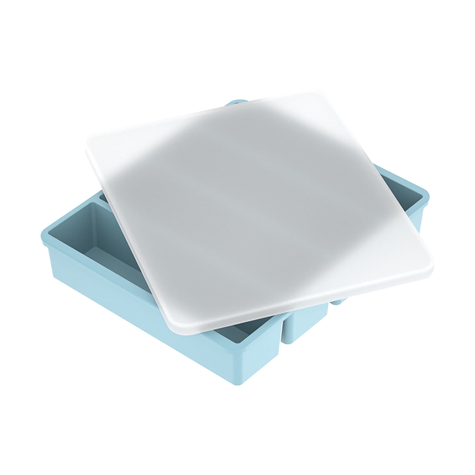 4 Grid Rectangular Silicone Ice Tray With Lid Silicone Trays Reusable ...