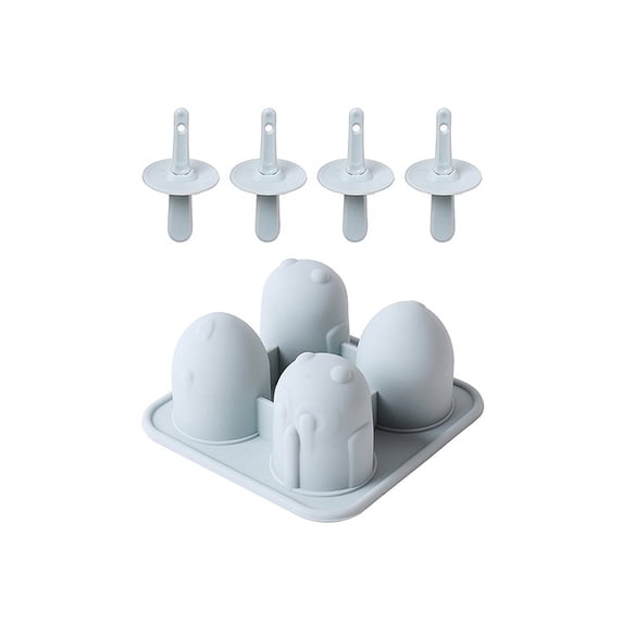 4-Grid Silicone Ice Cream Mold - DIY Popsicle Maker & Ice Cube Tray for ...