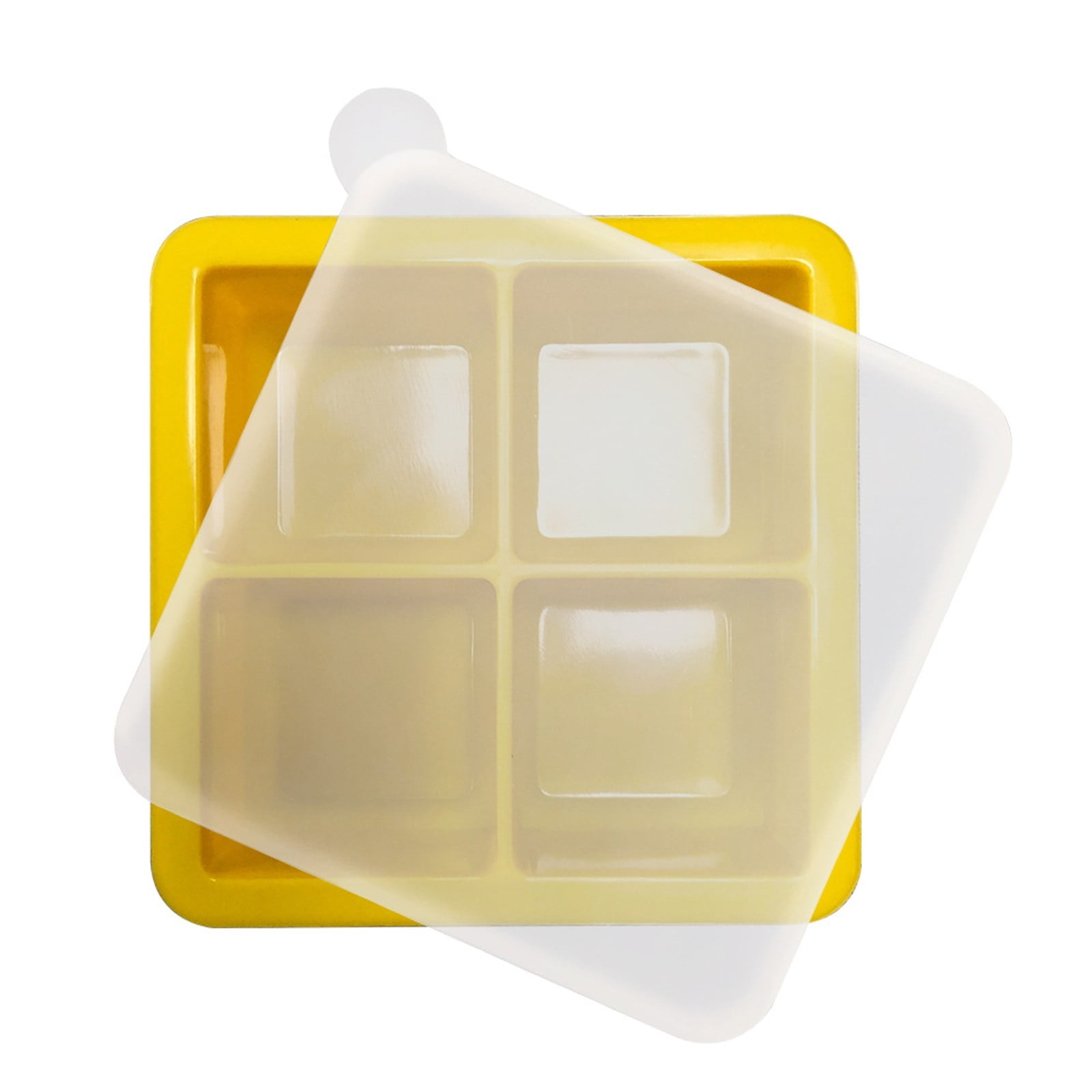 4 Grid Silicone Ice Cube Tray With Lid Large Mould Mold Giant Ice Cubes ...