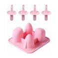 4-Grid Silicone Ice Cream Mold - DIY Popsicle Maker & Ice Cube Tray for ...