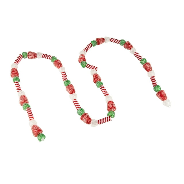 4' Gum Drop and Peppermint Swirled Plastic Candy Christmas Garland ...