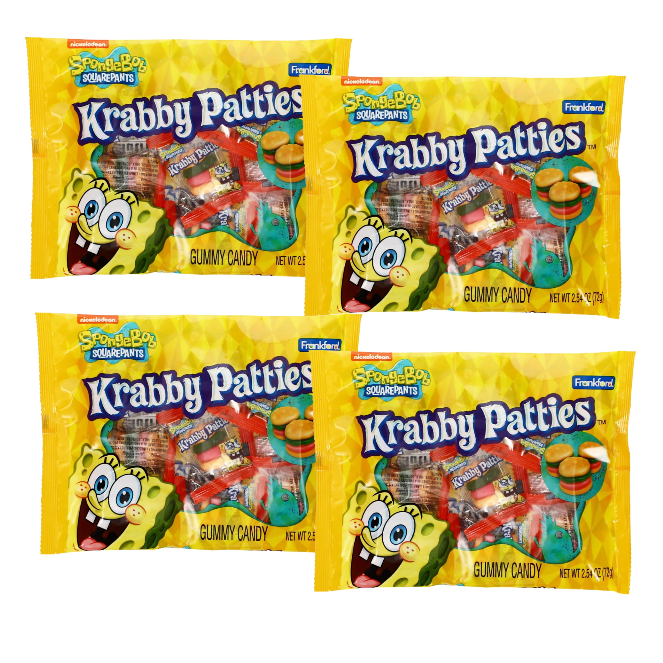 4 Gummy Krabby Patties Candy Individually Wrapped Hamburger Patty Gummies With Soft Chewy