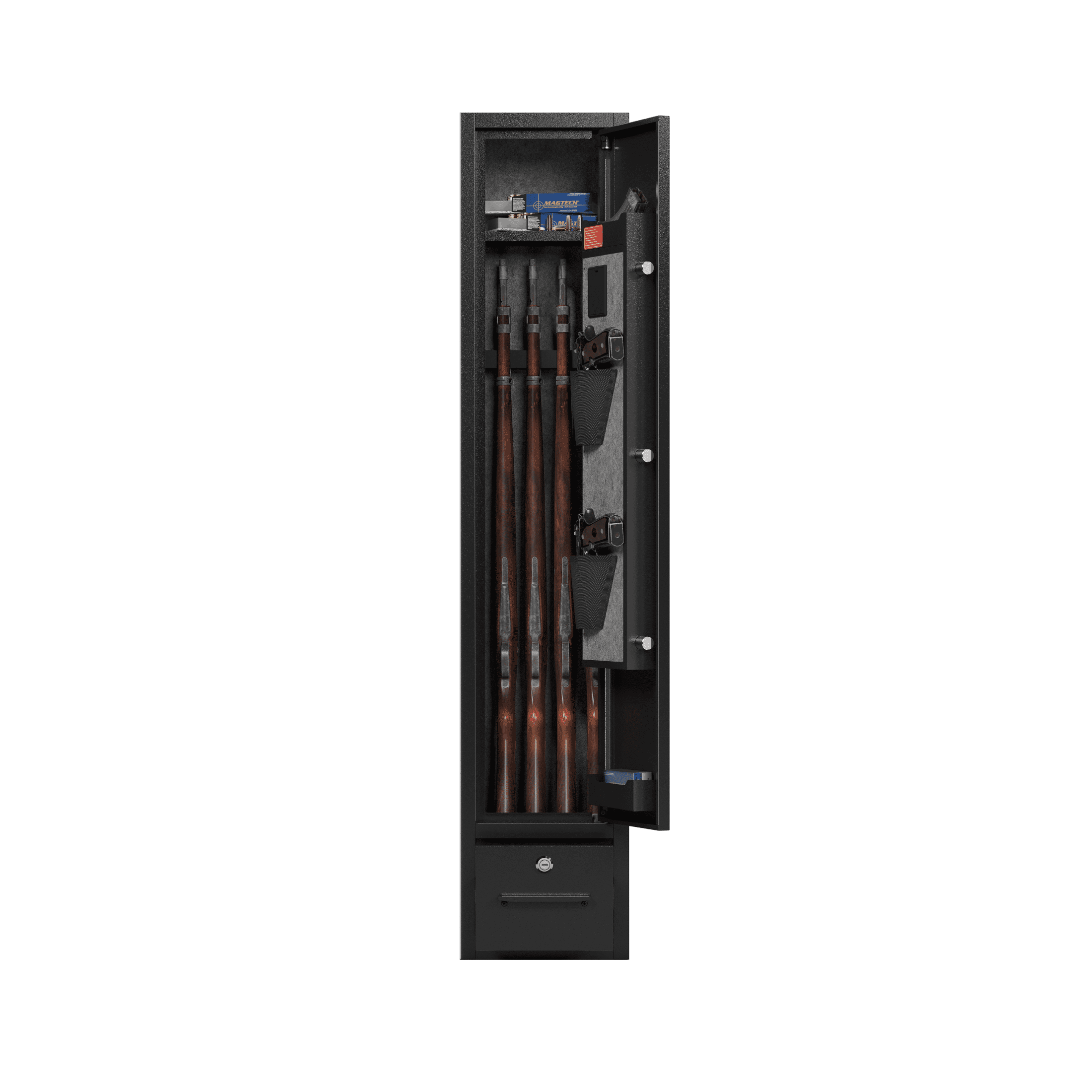 4-Gun Rifle Safe – Digital Lock, Removable Shelf, Scoped Rifle Rack ...