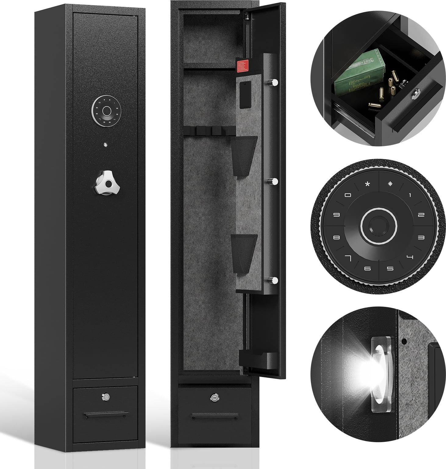 KAER 4 Gun Safe & Gun Cabinets Gun Safes for Home Rifle and Pistols ...