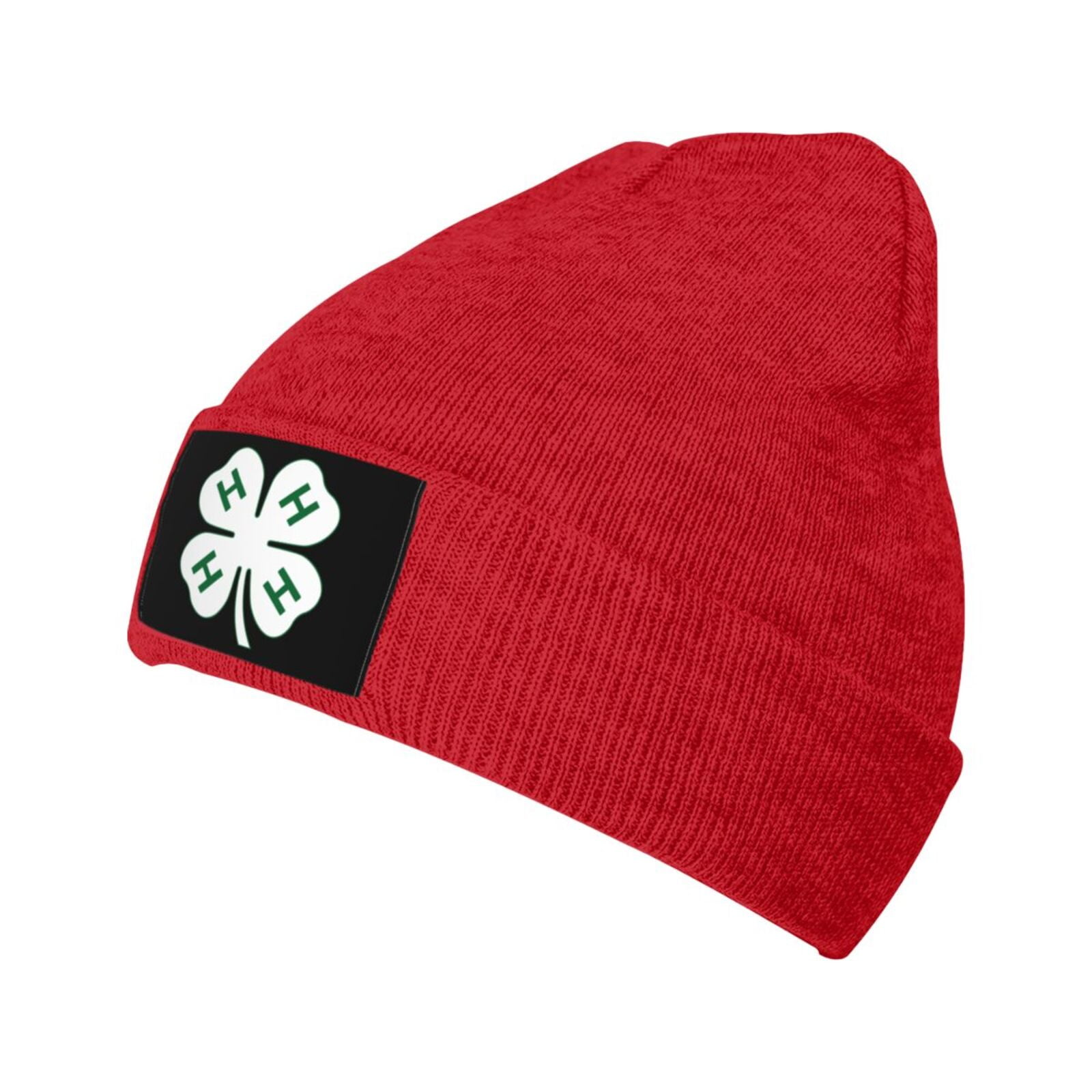 4-H Clover Beanie for Men Women Slouchy Beanie Hats Winter Knit Caps ...