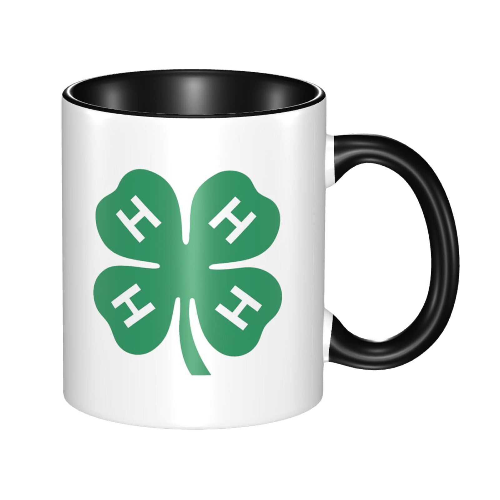 4-H Clover Ceramic Coffee Mug 11 oz Classic Drinking Cups with Handle ...