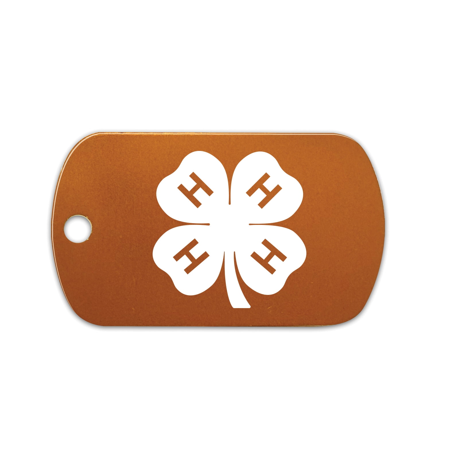 4-H Green Clover GI Dog Tag Aluminum Keychain 4h food agriculture - Orange - Walmart.com