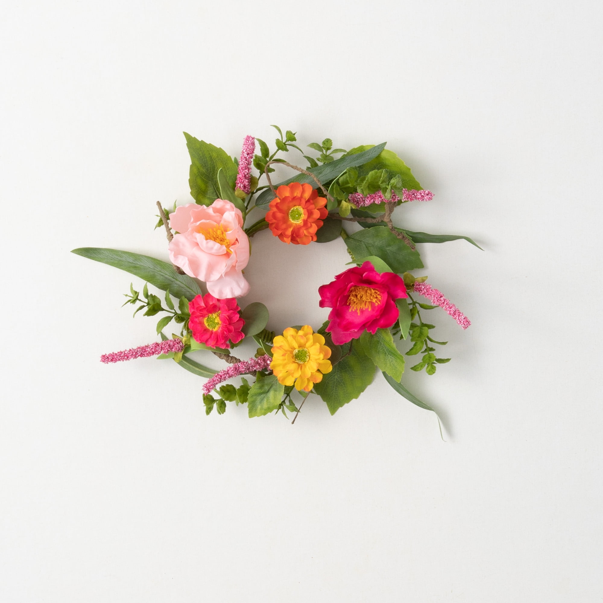 Sullivans 10-inch Vibrant Floral Mini Wreath, Multicolor, Realistic ...