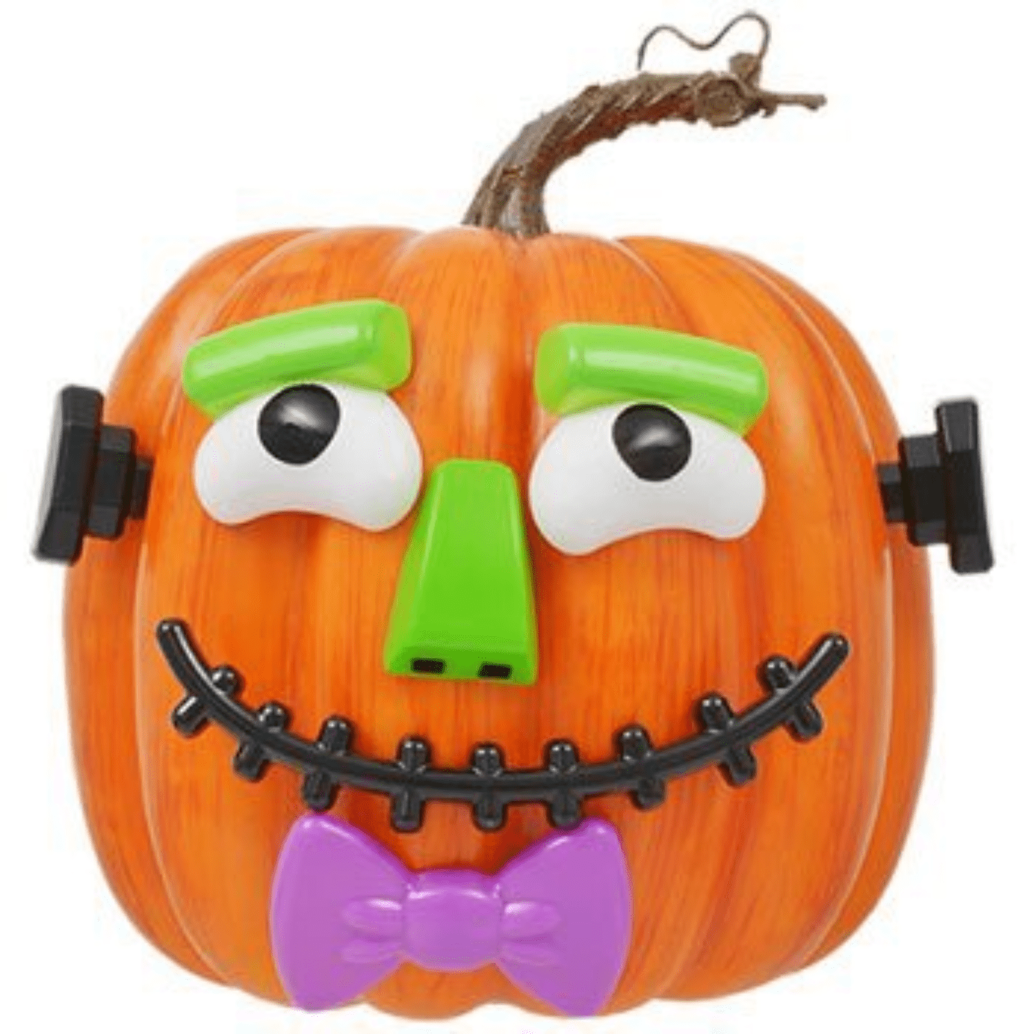(4) Halloween Plastic Pumpkin Decorating Set w/CUSTOM BAG Face ...