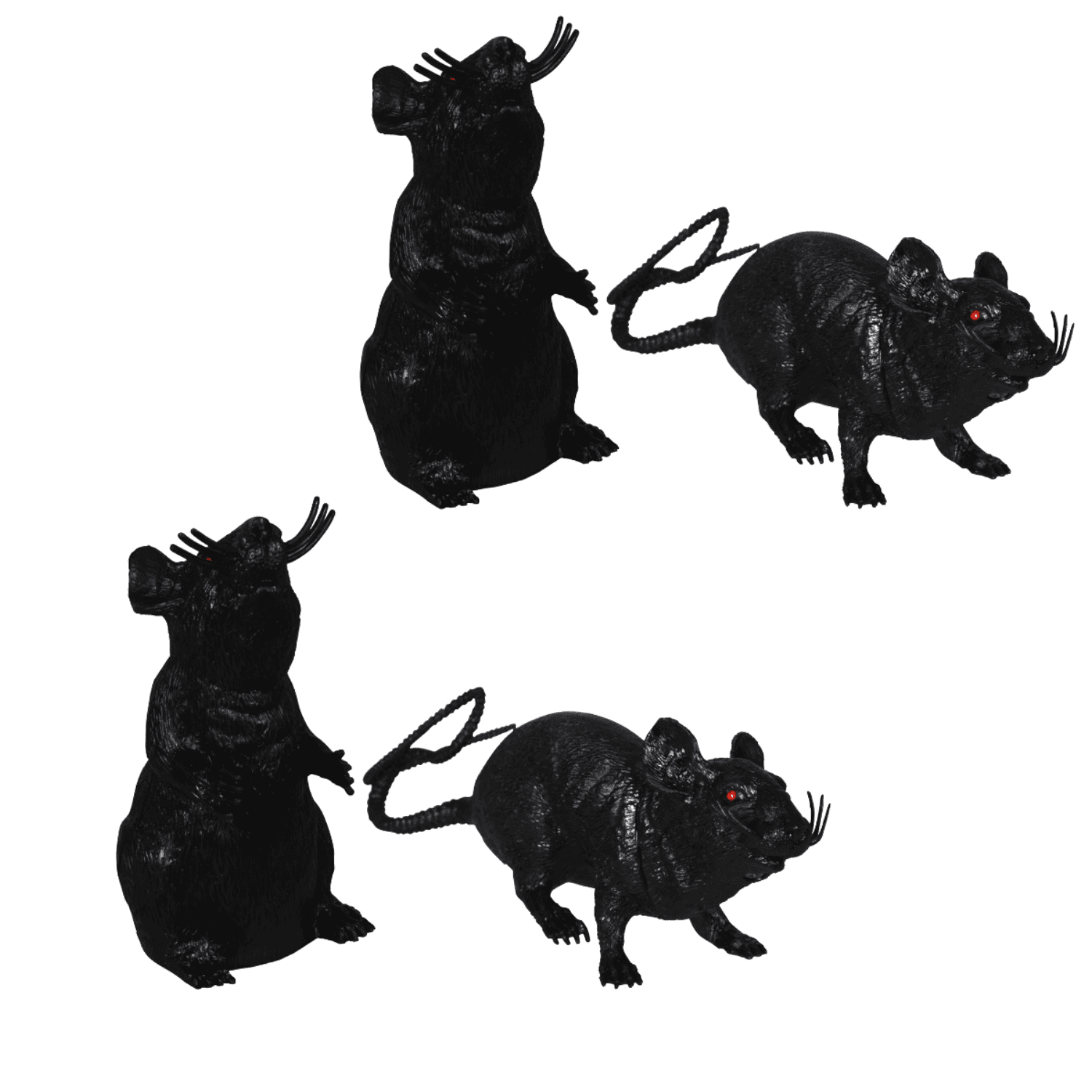 Walmart Halloween Decorative Squeaking Black Rats, Realistic Prank ...
