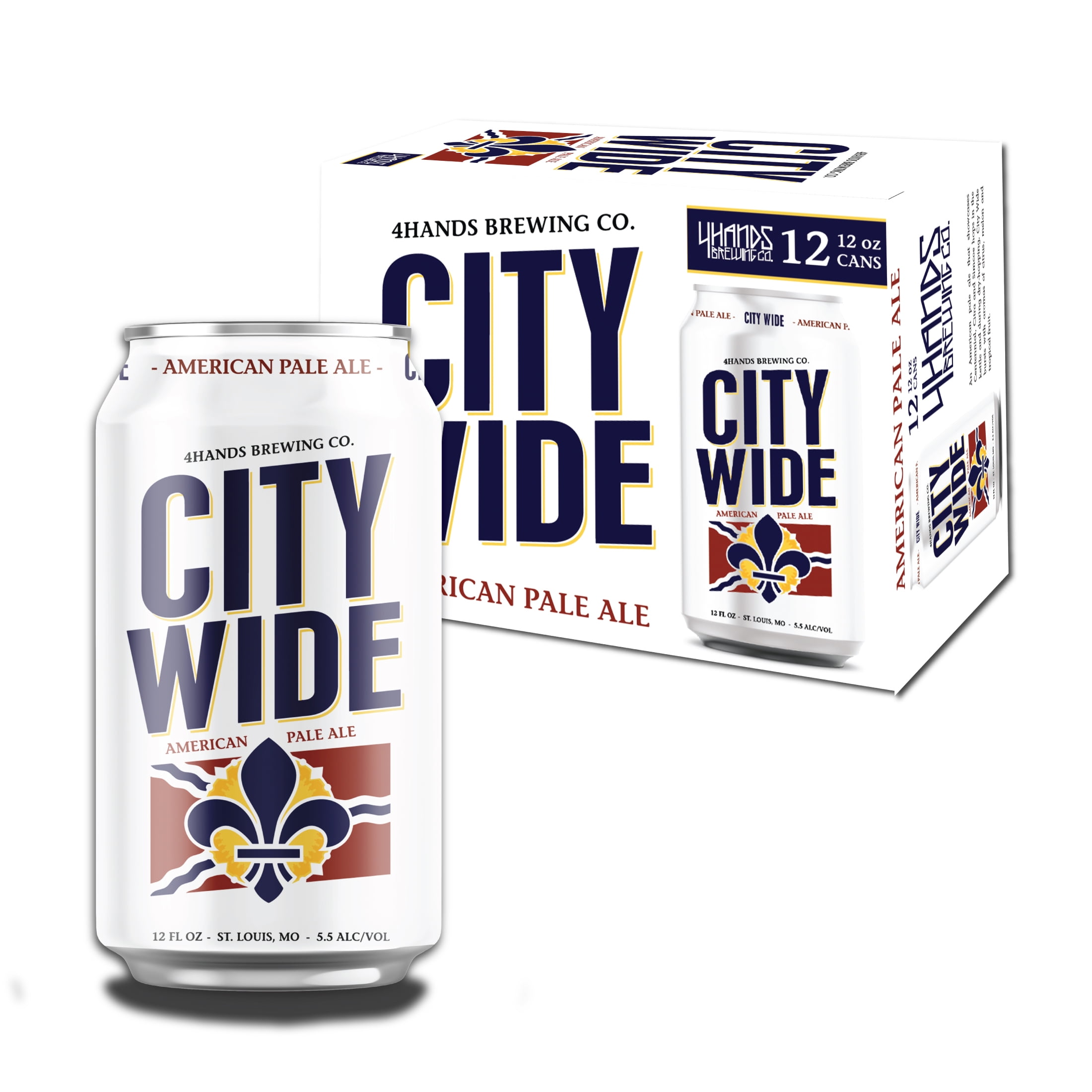 4 Hands City Wide Pale Ale Craft Beer, 12 Pack, 12 fl oz Aluminum Cans ...