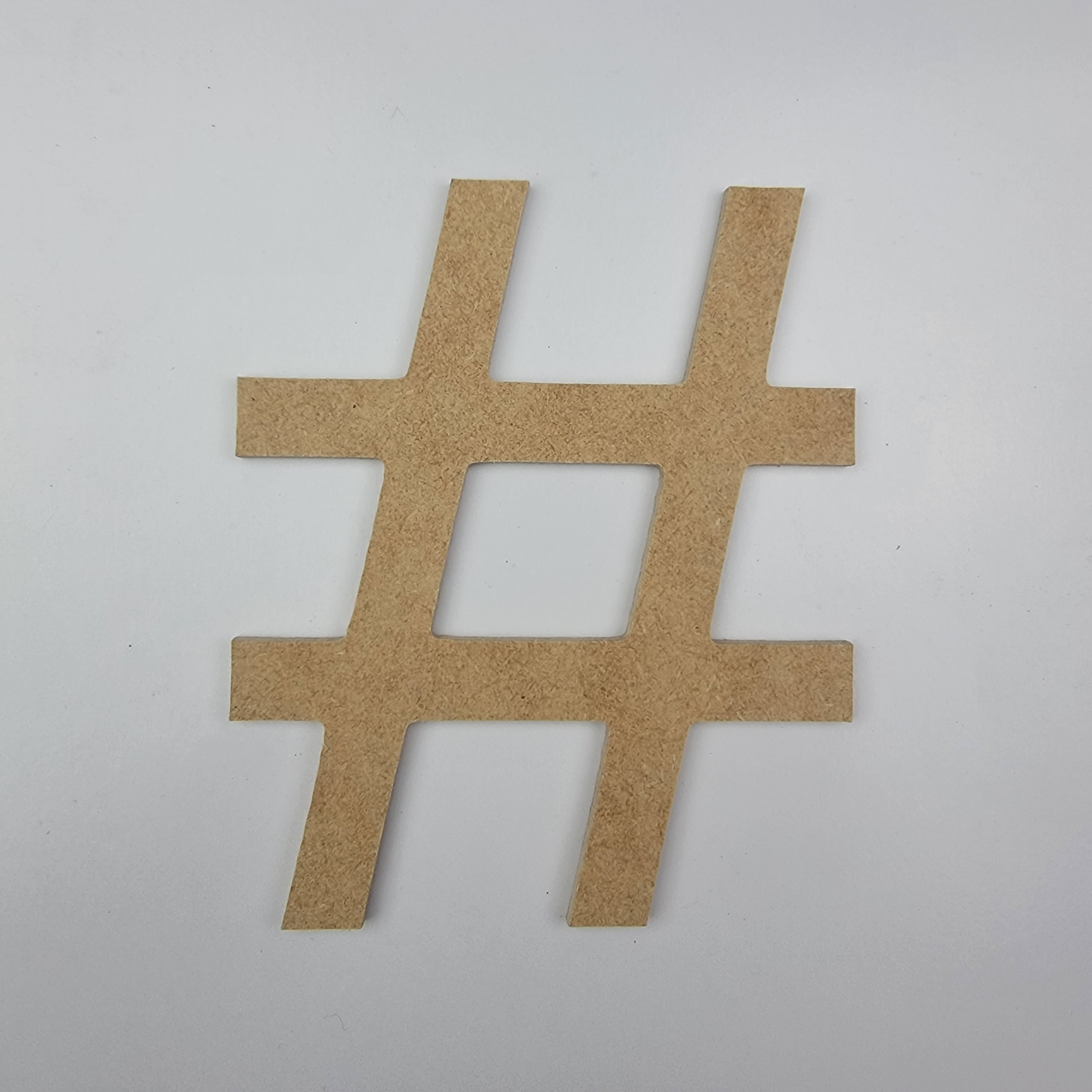 4" Hashtag Pound Symbol, Unfinished MDF Art Shape by Wooden Craft ...