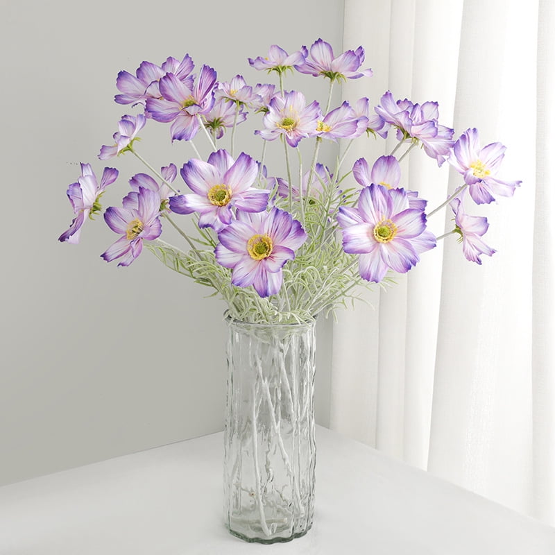 4-Head 3D Cosmos Bouquet, Modern Silk Flowers for Home Décor - Walmart.com