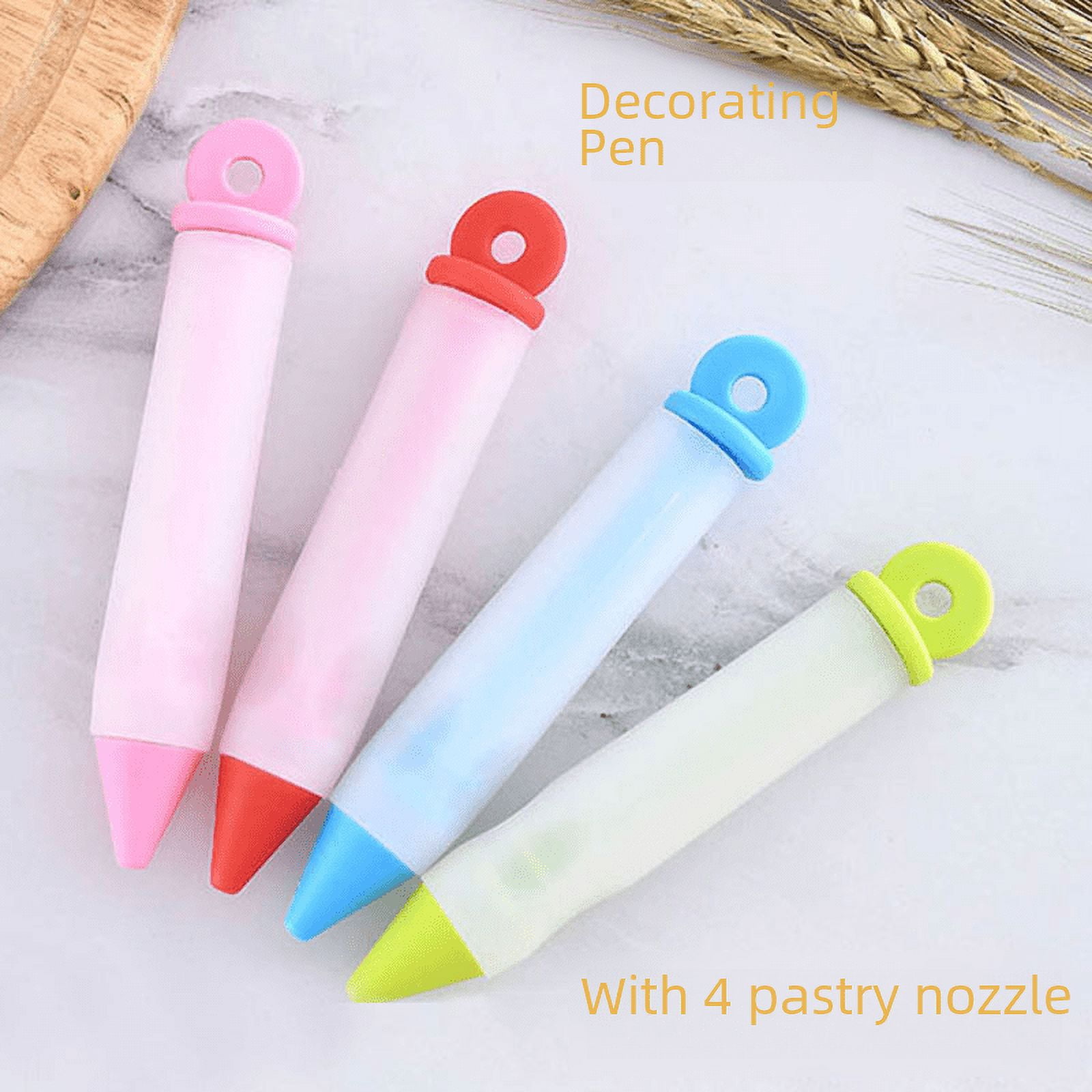 4 Head Silicone Decorative Pen Set Cream Cake Writing Pen Baking Decorative Western Food Plate ...