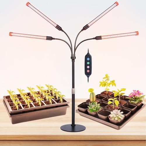 4-Head Table Top Grow Lights for Indoor Plants, Seed Starting, Bonsai ...