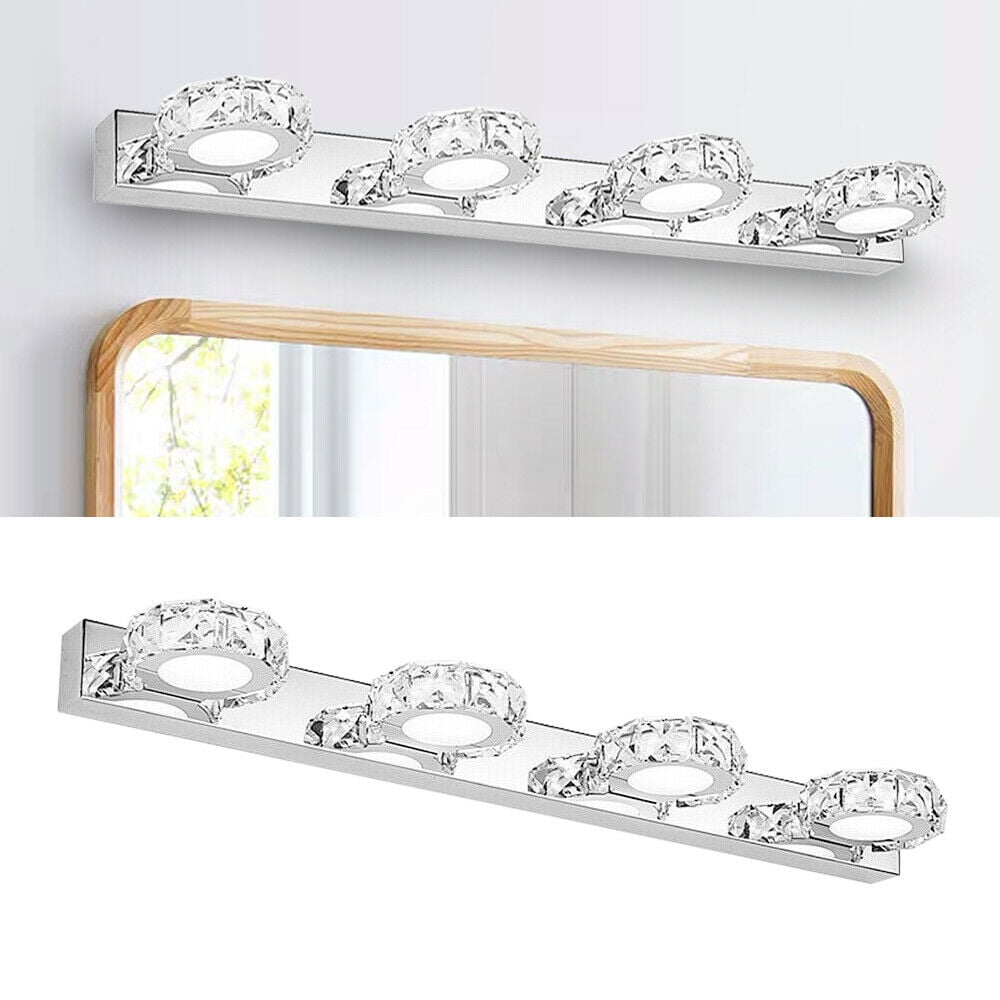4 Heads*3W Light Bathroom Acrylic+Crystal LED Vanity Wall Lamp Front ...