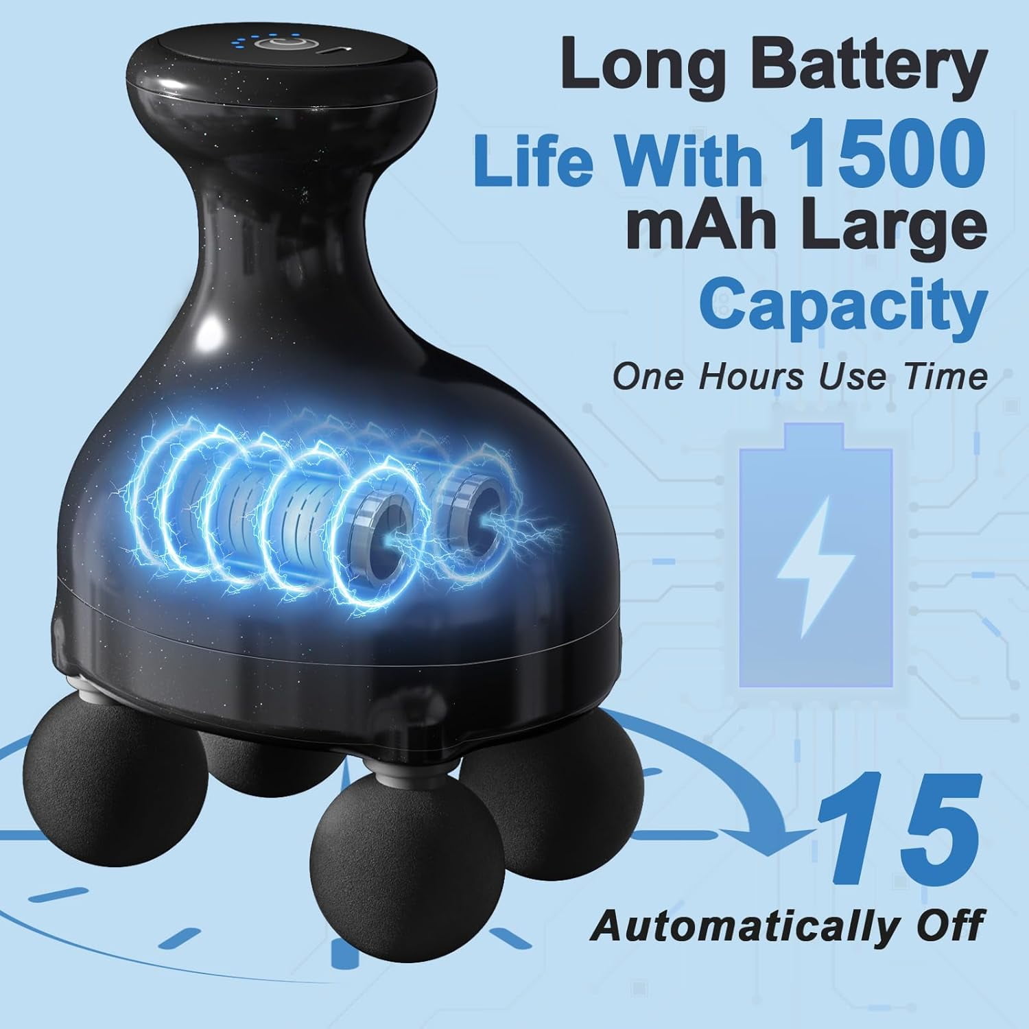 4 Heads Handheld Massage Gun Deep Tissue, Electric Body Massager ...