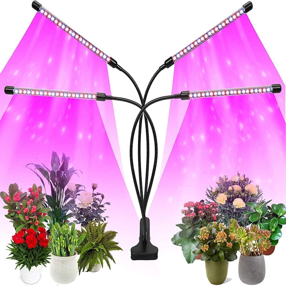 4 Heads Indoor Plants Full Spectrum LED Grow Light Plant Growing Lamp ...