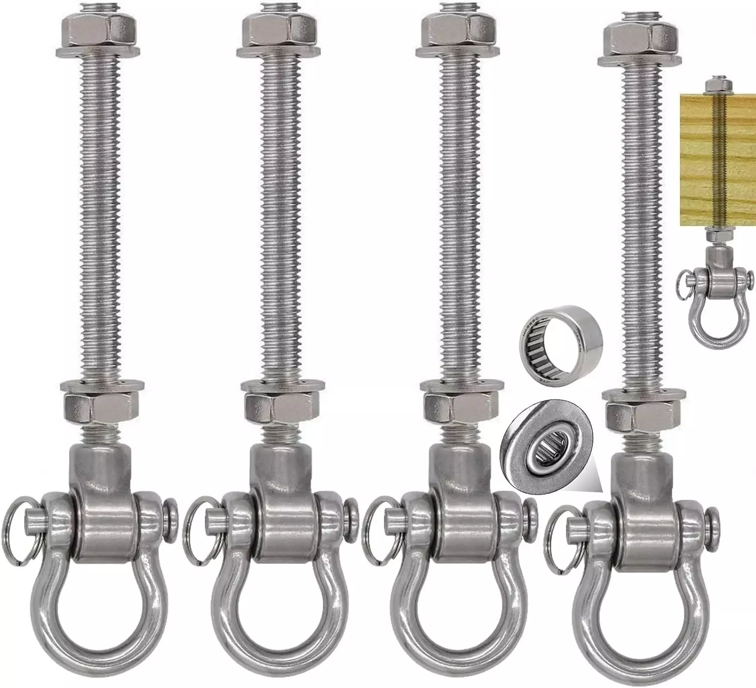 4 Heavy Duty Bearing Swing Hanger Permanent Anti-Rust (10Mm) 180° Swing ...